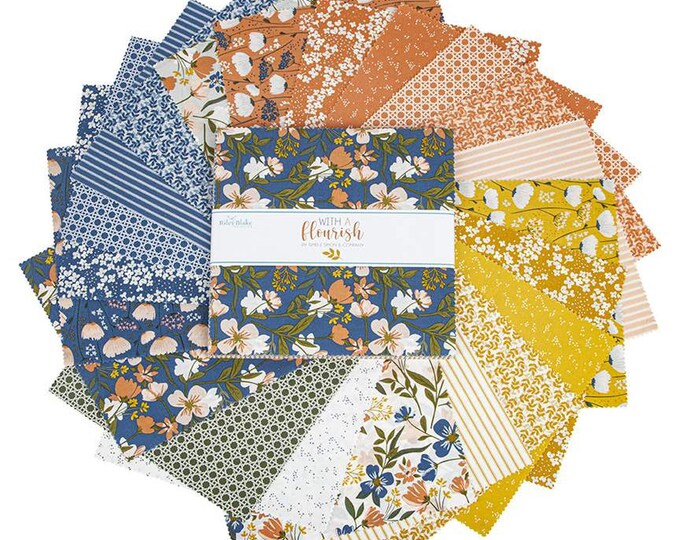With a Flourish Fabric Stacker/charm Pack - Riley Blake Designs ...