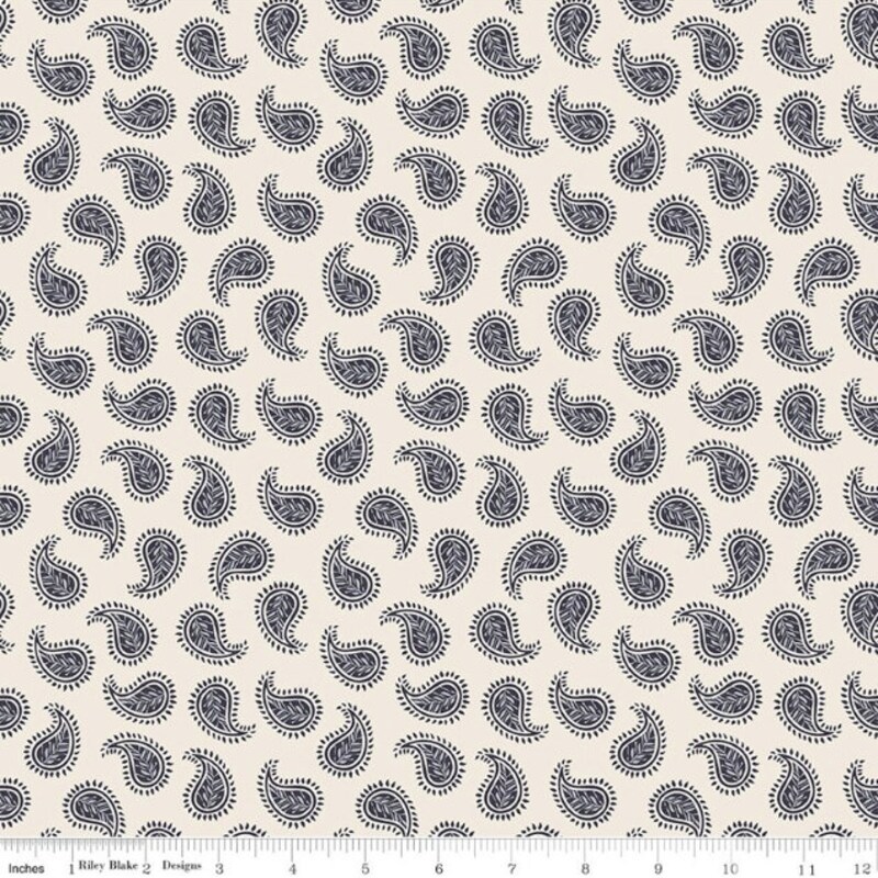 Navy Blue Paisley Fabric - Etsy