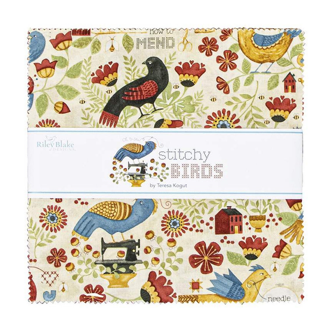 Stitchy Birds Fun Stacker/charm Pack - Riley Blake Designs - Cotton ...