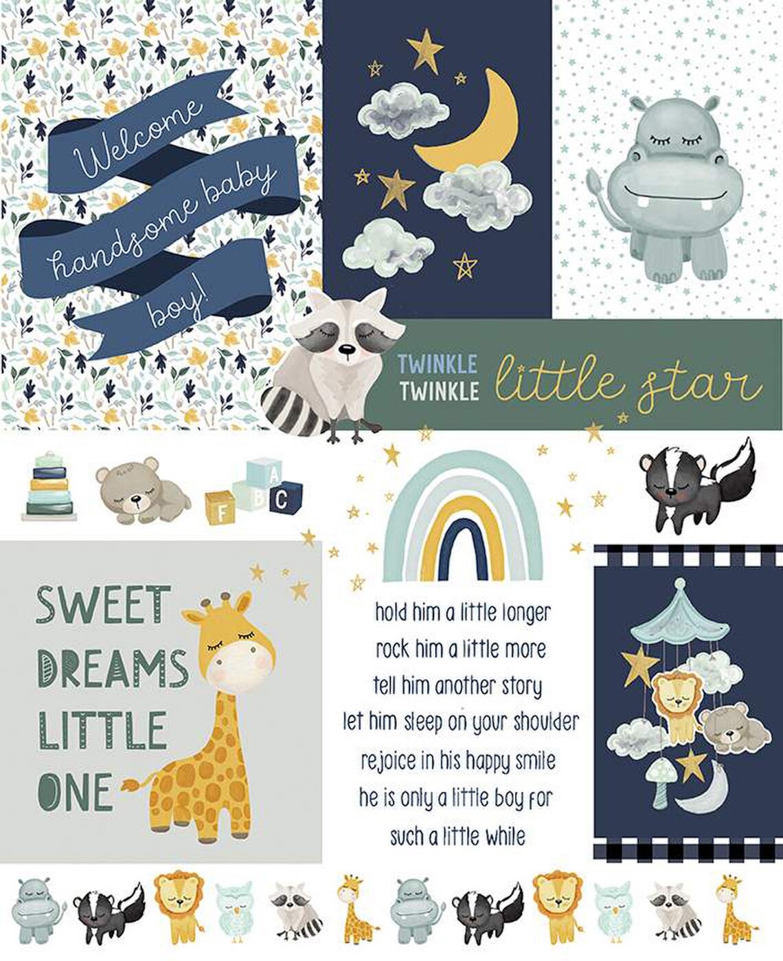 It's a Boy Fabric Panel by Riley Blake Designs Cute Ocean - Etsy