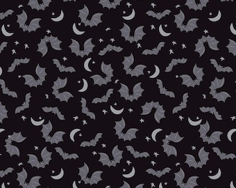 Bats B&w Fabric by Little Arrow Designs Cotton Fabric by - Etsy