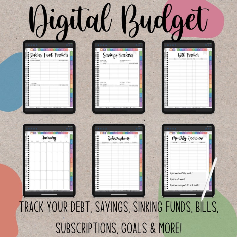 Digital Budget Planner Paycheck Planner Ipad Budget Planner - Etsy