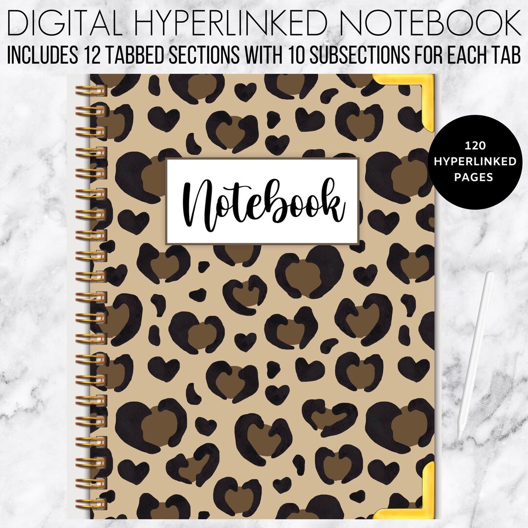 Leopard Journal, Digital Hyperlinked Notebook, Goodnotes Digital ...