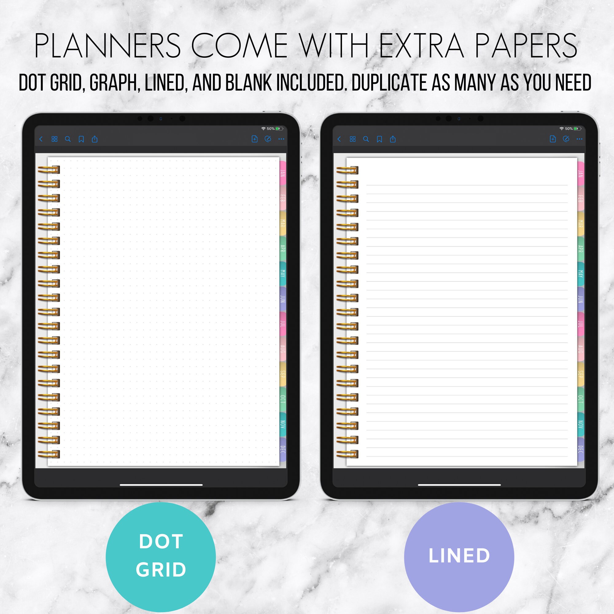 Undated Digital Weekly Planner, Portrait Planner, Undated Planner for ...
