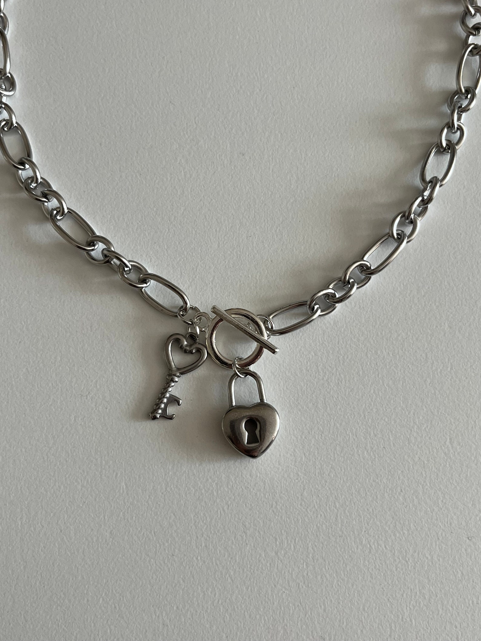 Chunky Lock and Key Necklace - Etsy