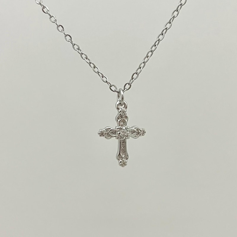 Dainty Silver Cross and Chain - Etsy New Zealand
