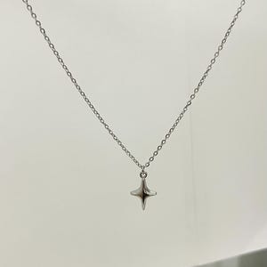 Silver Star Necklace | Four Point Star Necklace - Etsy UK