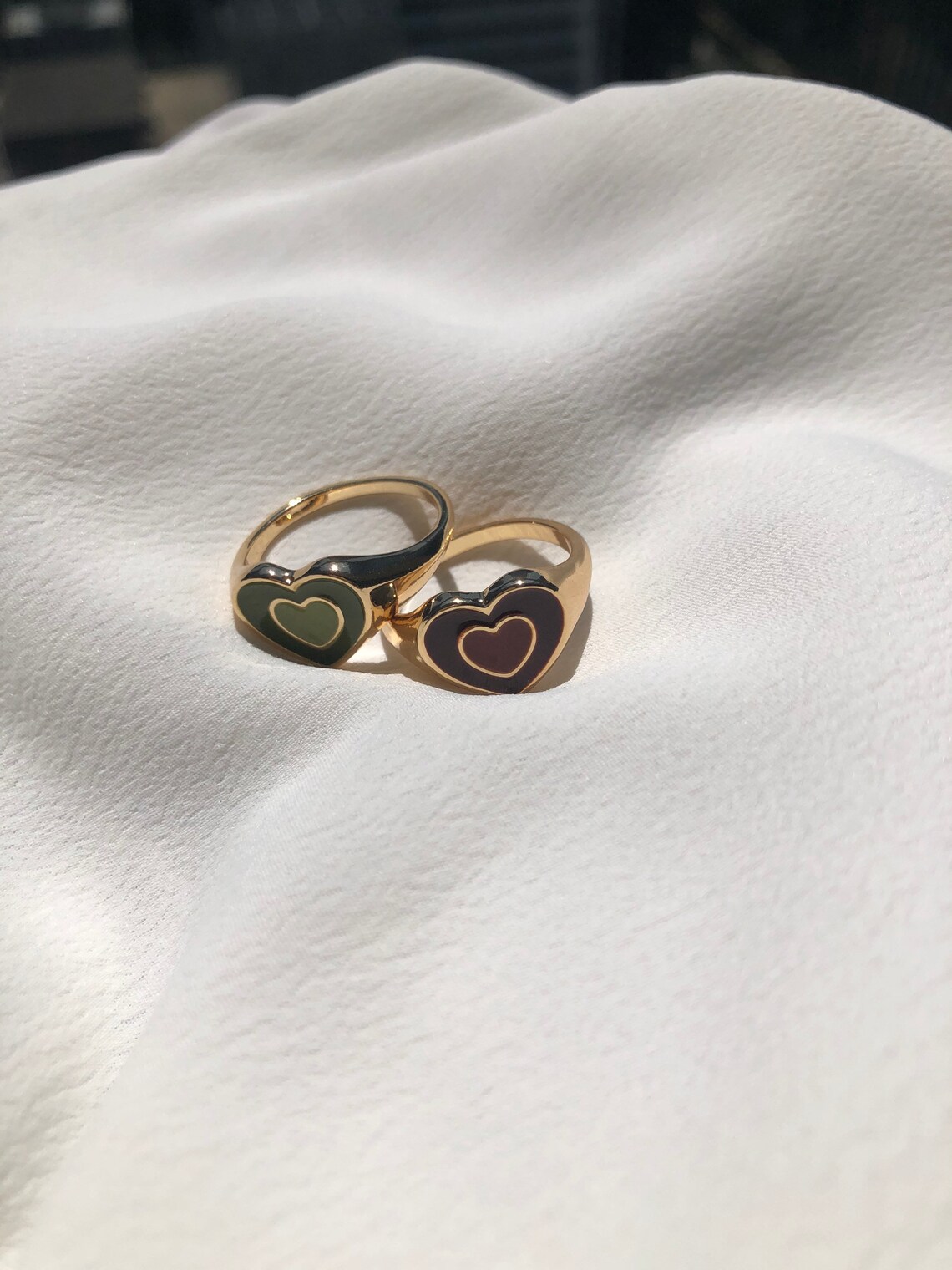 Matching Rings for Best Friends green Y2K Matching Gold | Etsy