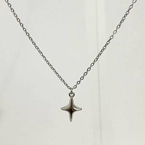 Silver Star Necklace | Four Point Star Necklace - Etsy UK