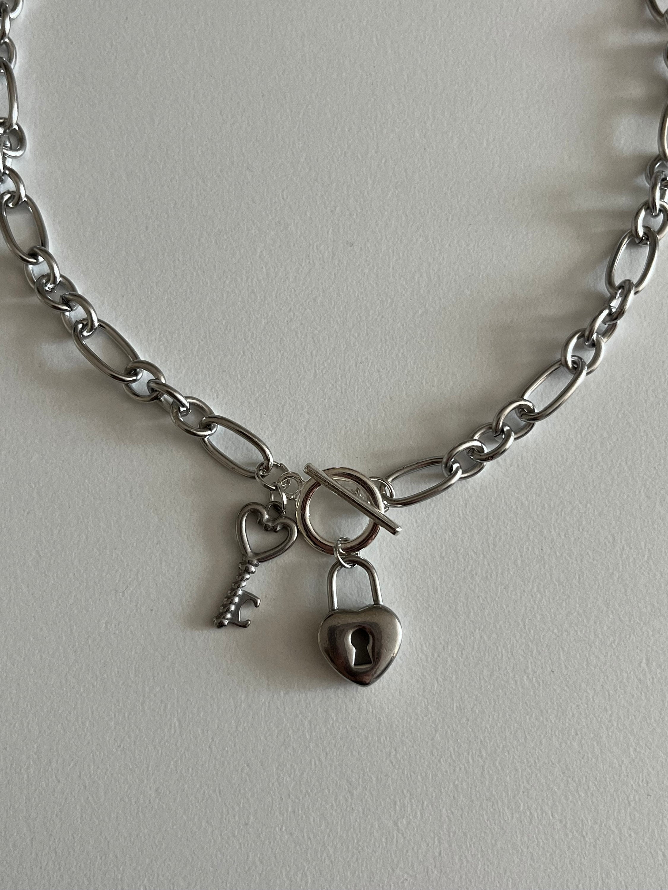 Chunky Lock and Key Necklace - Etsy