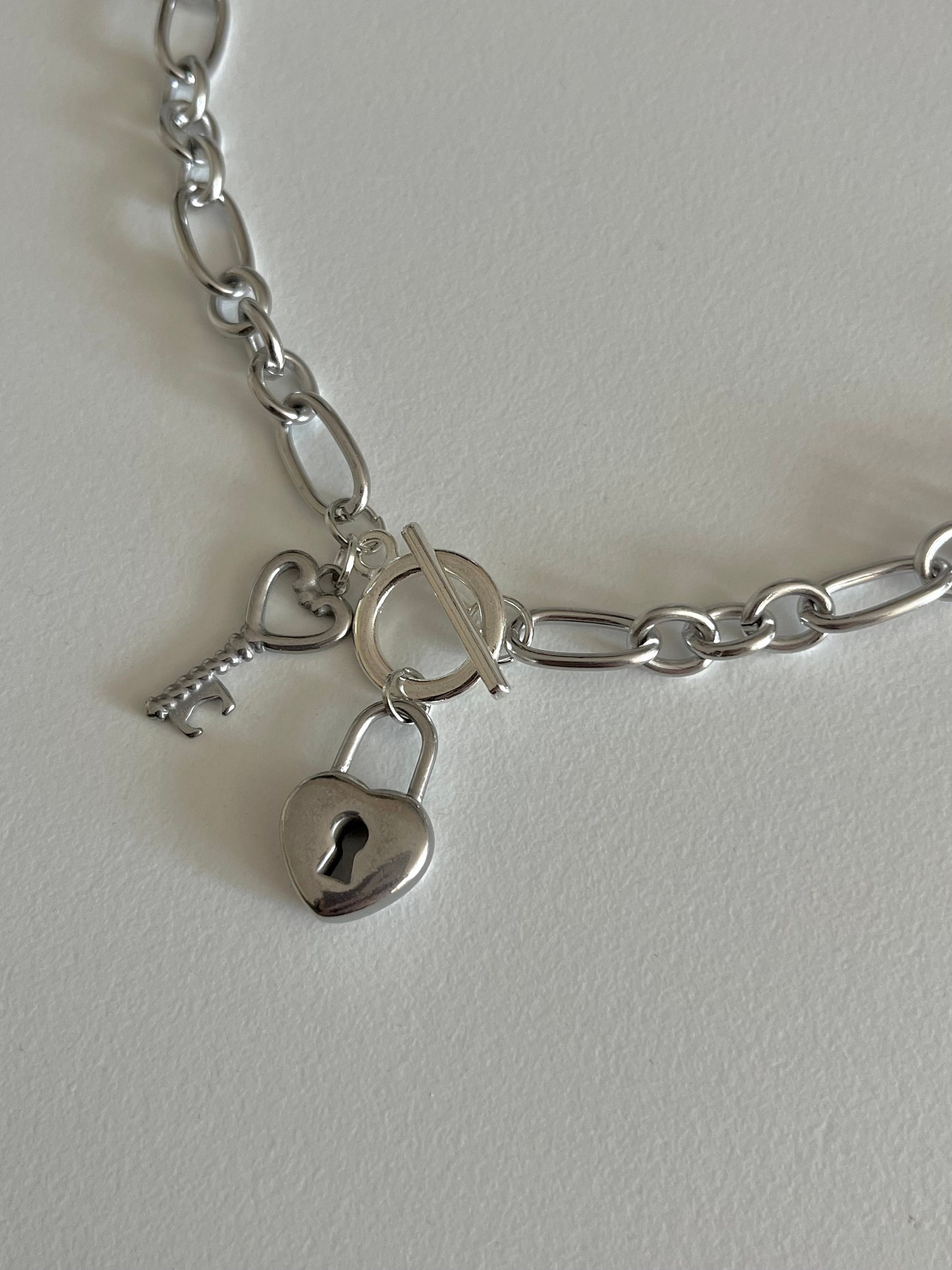 Chunky Lock and Key Necklace - Etsy