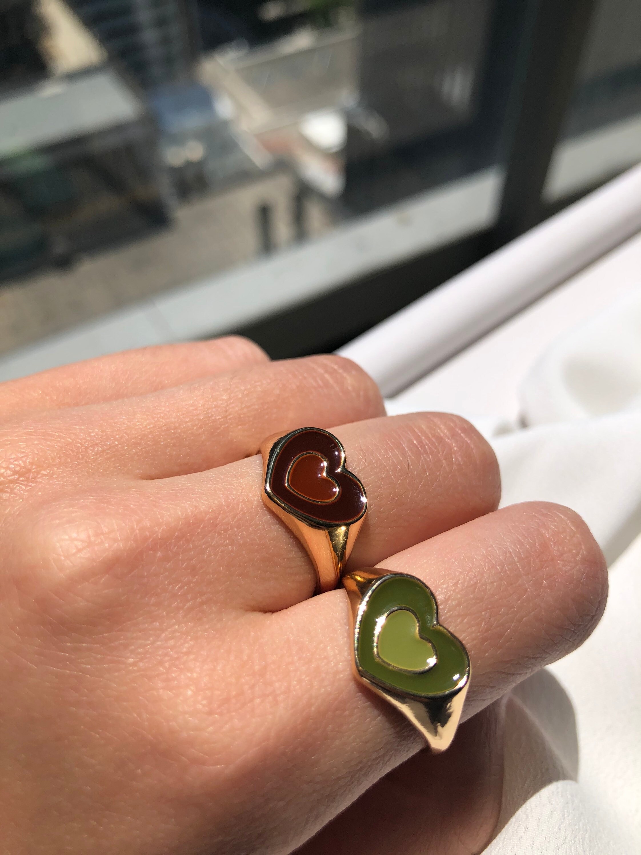 Matching Rings for Best Friends green Y2K Matching Gold - Etsy Canada