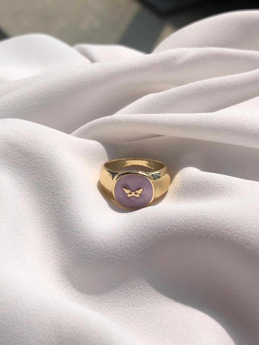 Purple Butterfly Ring - Etsy