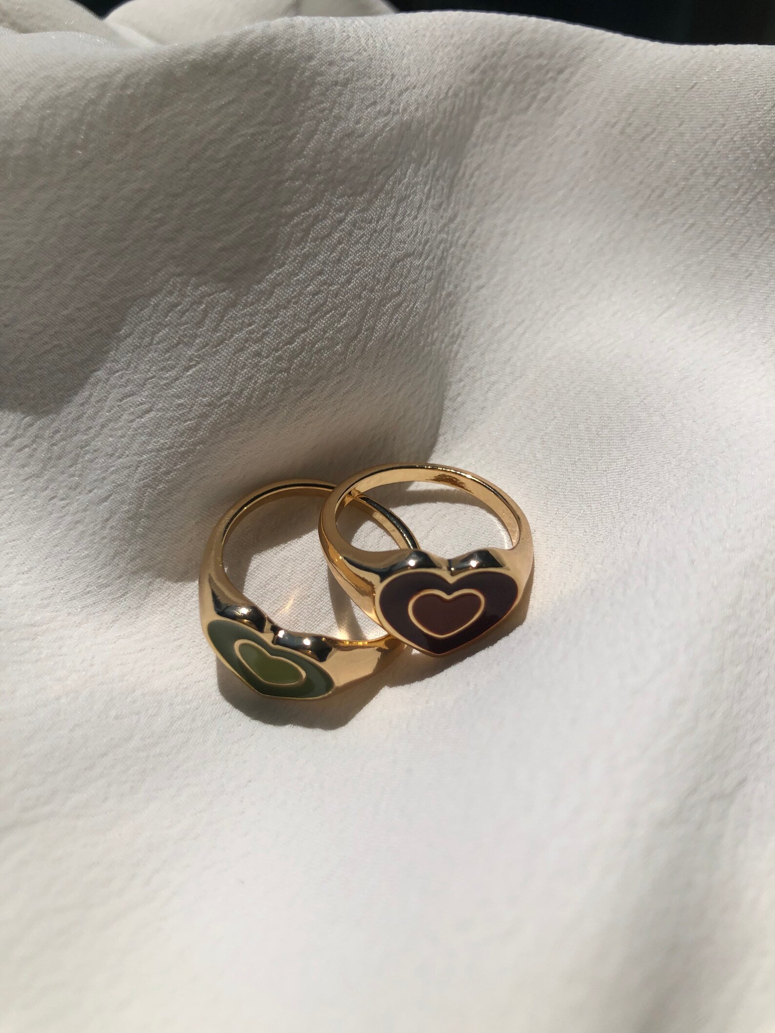 Matching Rings for Best Friends green Y2K Matching Gold | Etsy