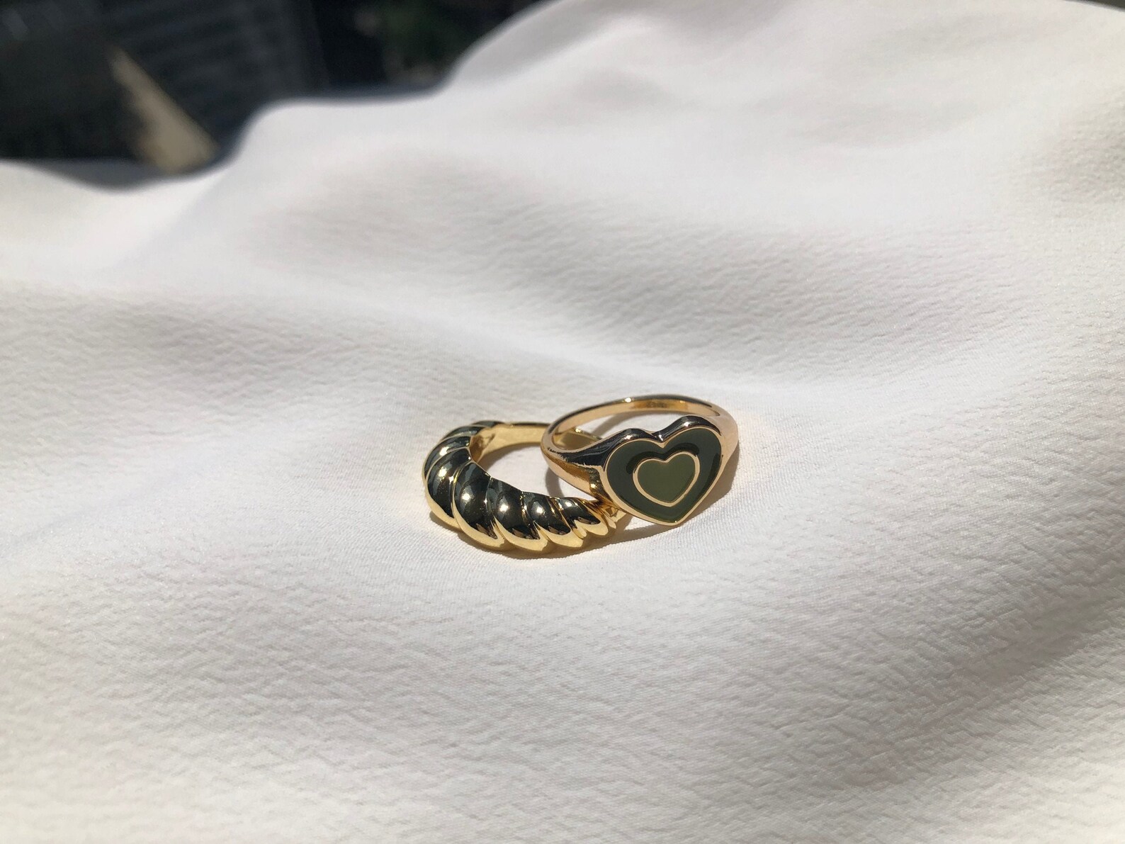 Matching Rings for Best Friends green Y2K Matching Gold | Etsy