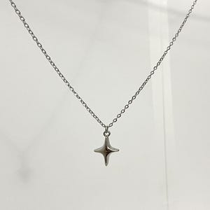 Silver Star Necklace | Four Point Star Necklace - Etsy UK