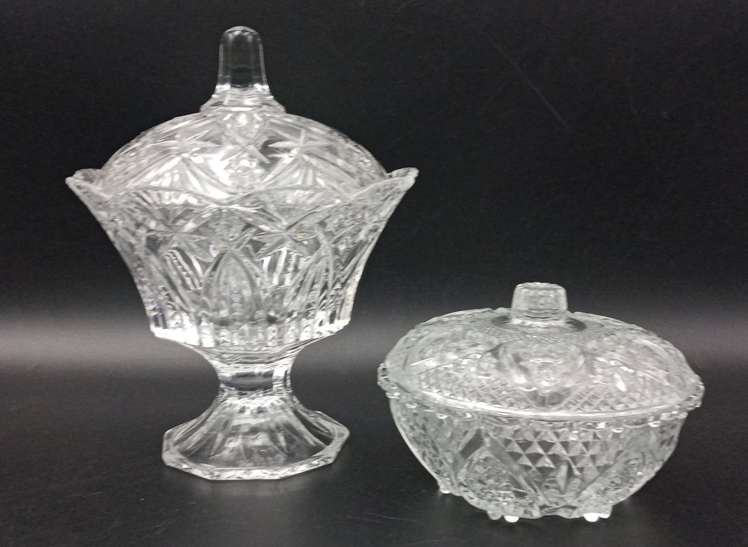 BONBONNIÈRE in Transparent Pressed Glass Vintage - Etsy