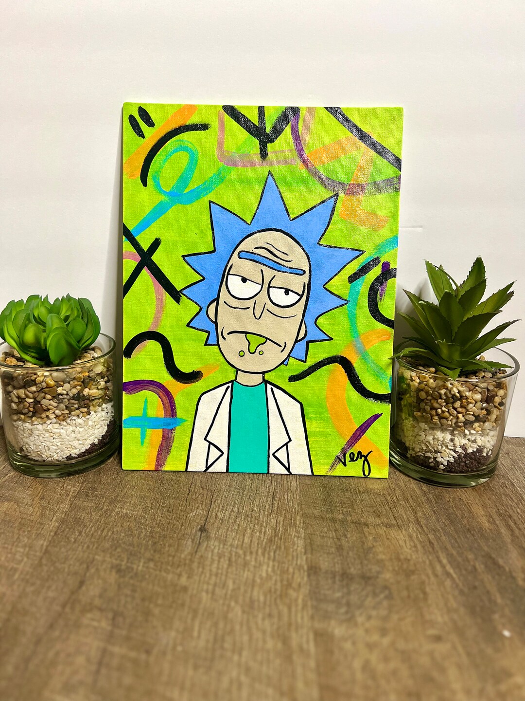 Rick Sanchez: the Straight-faced Maverick Hand-painted 9x12 Canvas ...