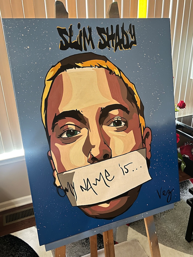 Cartoon Portrait Painting of Young Slim Shady (eminem) Immortalize the ...