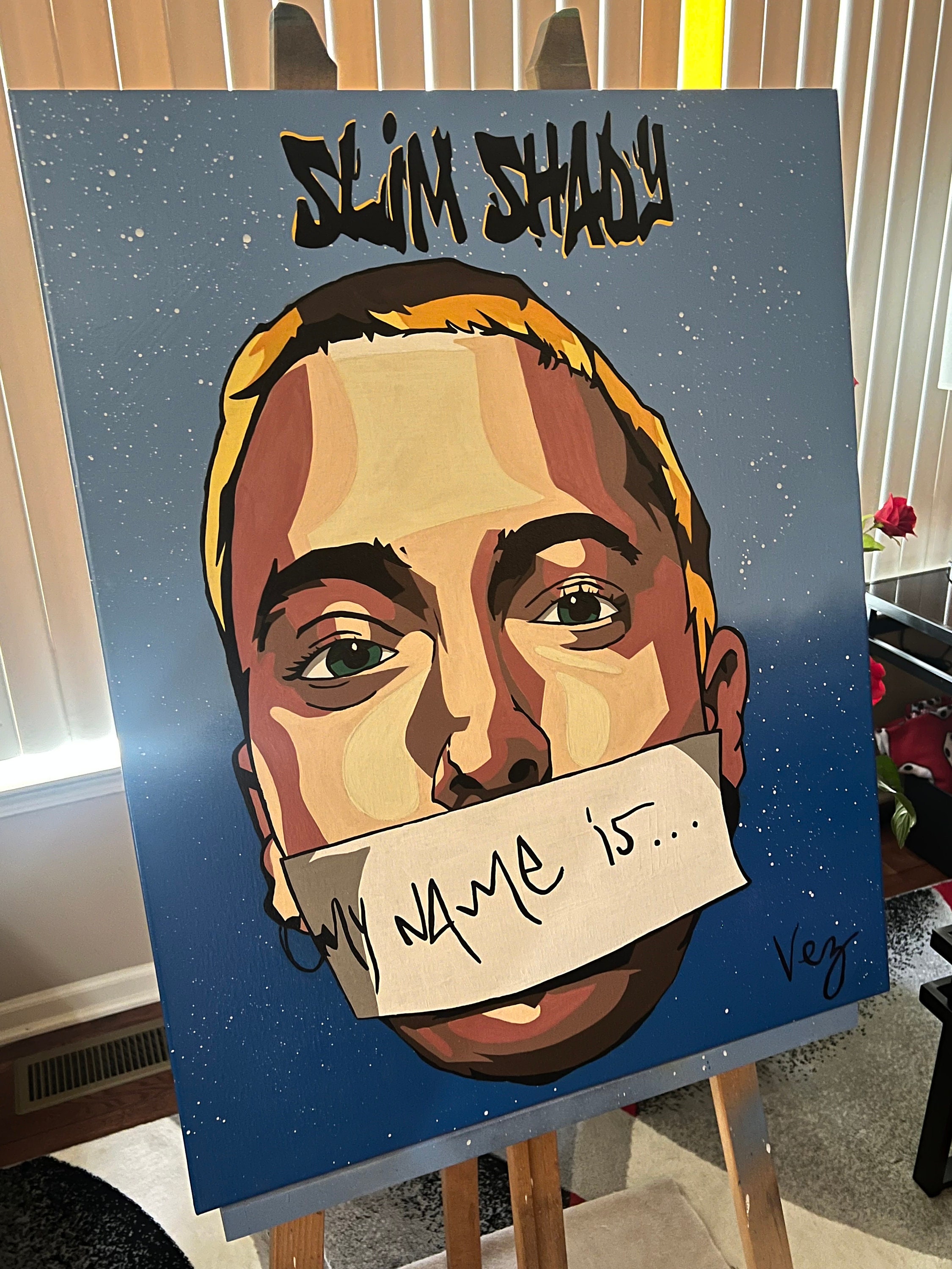 Cartoon Portrait Painting of Young Slim Shady (eminem) Immortalize the ...
