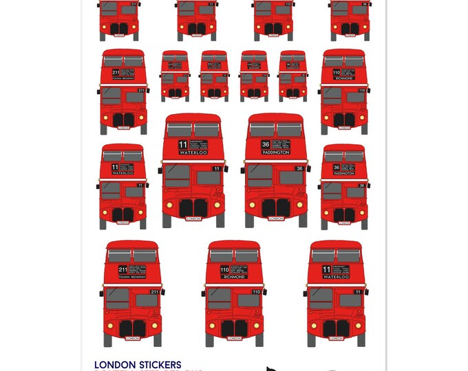 London Routemaster Red Bus Sticker Sheet - Etsy