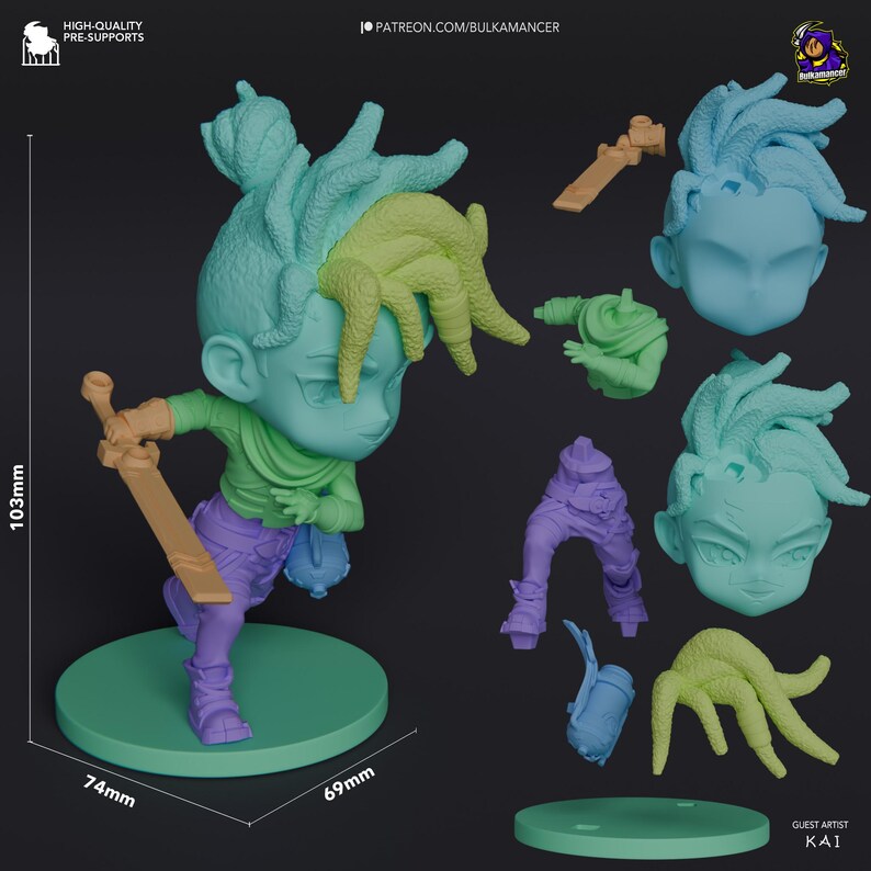 Arcane Chibi Ekko Collectible 3D Figure Kit - Etsy