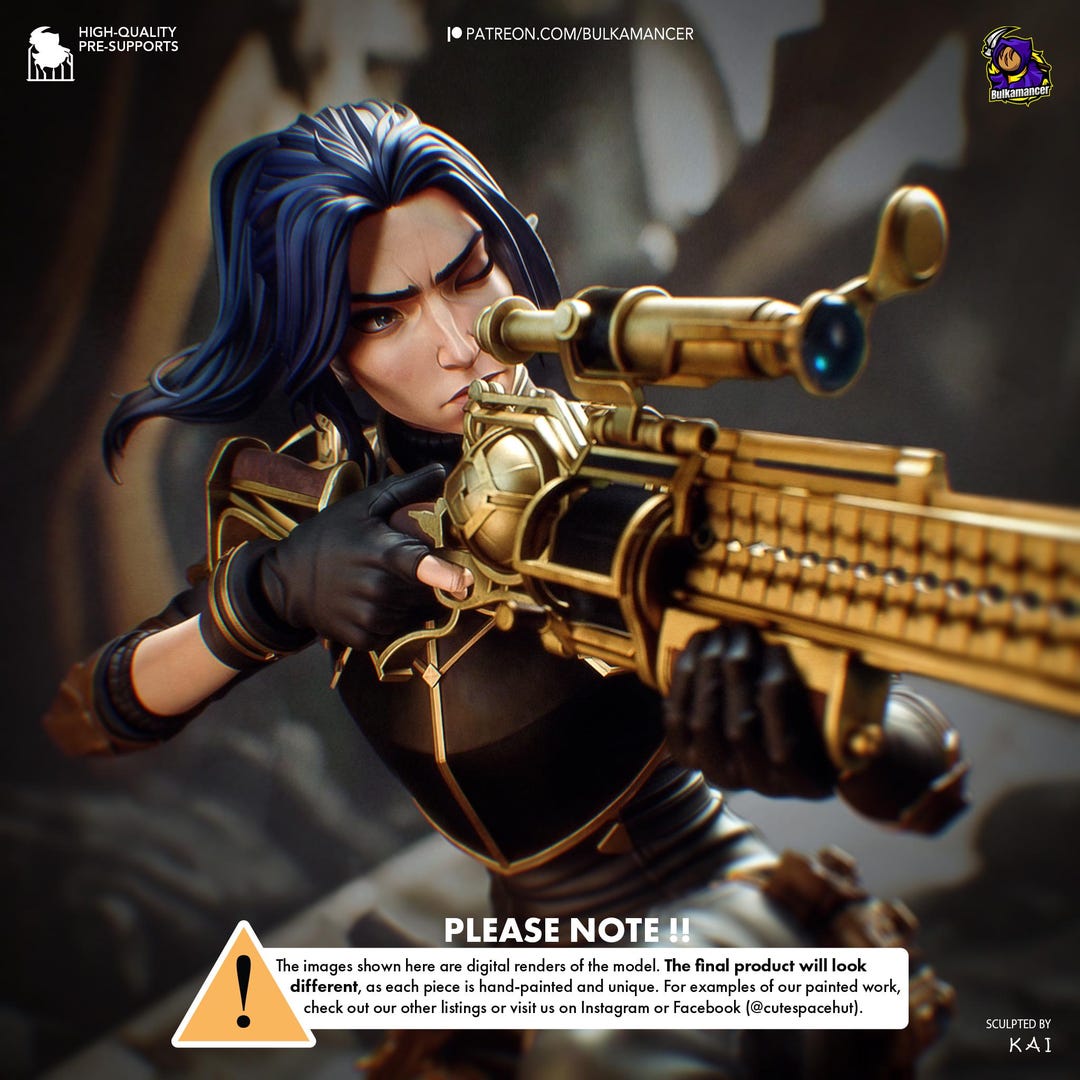 Arcane Caitlyn the Piltover Enforcer Painted 3D Model Collectible - Etsy