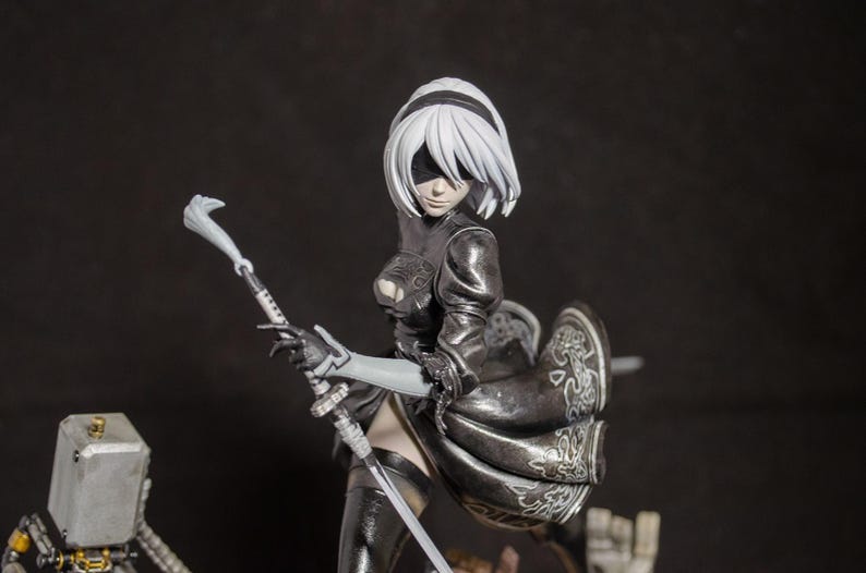 Nier Automata 2B Painted 3D Model Collectible - Etsy