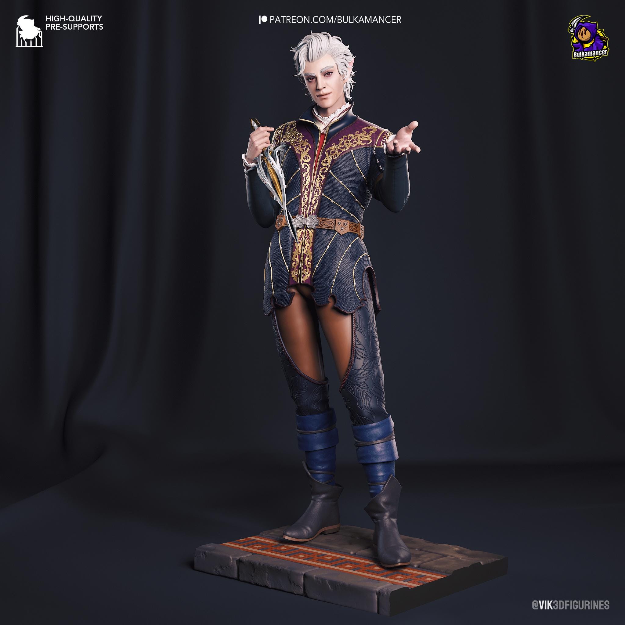 Baldur's Gate 3 Astarion Painted 3D Model Collectible - Etsy