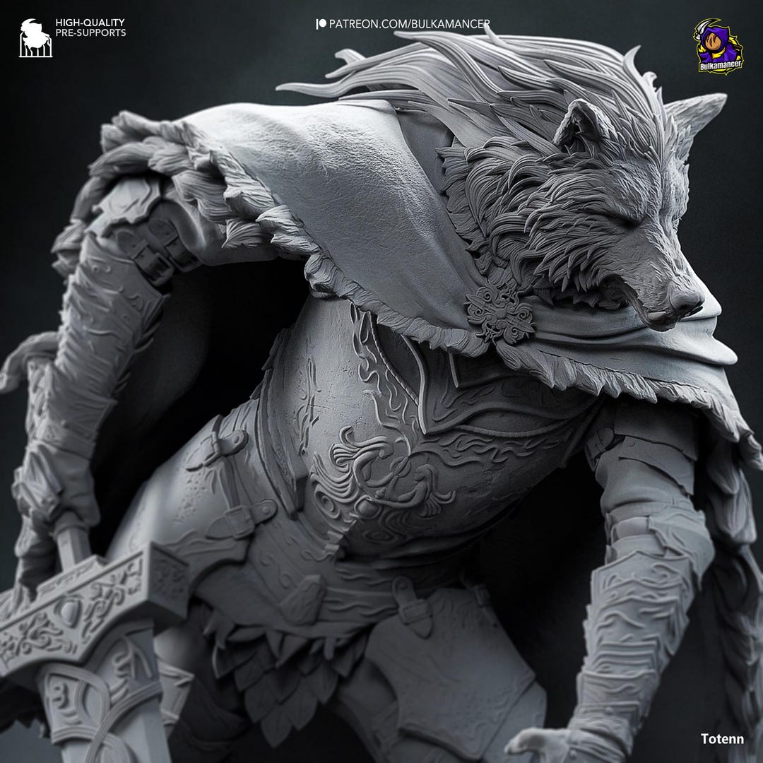 Elden Ring Blaidd the Half Wolf Unpainted 3D Figure DIY Kit - Etsy