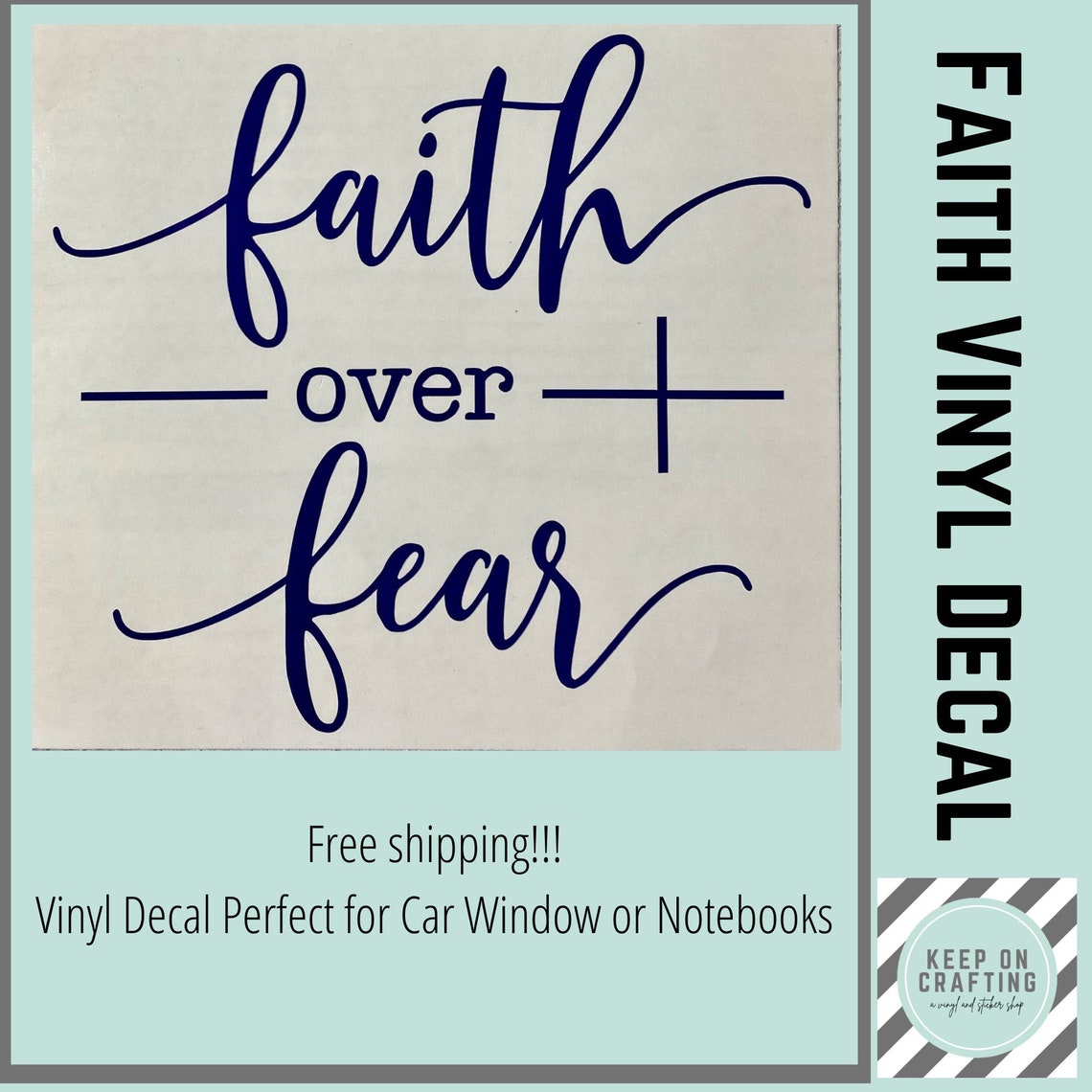 Faith Over Fear Vinyl Decal Christian Sayings Bible Sticker - Etsy