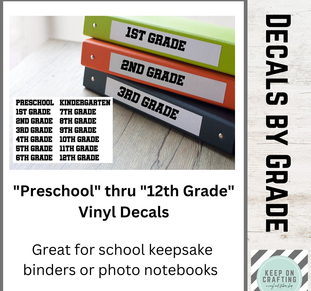 Vinyl Decals Scrapbook Stickers by Grade Vinyl Stickers by - Etsy