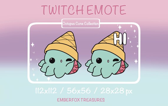 Cute Lil' Cone Squid Twitchdiscordyoutube Emote | Etsy UK