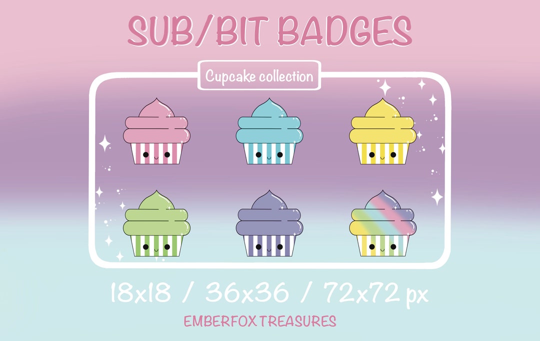 Twitch Sub Badges / Bit Badges Cupcake Collection - Etsy