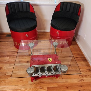 Ferrari 308 Mondial V8 Engine Block Coffee Table Set & Two Ferrari ...