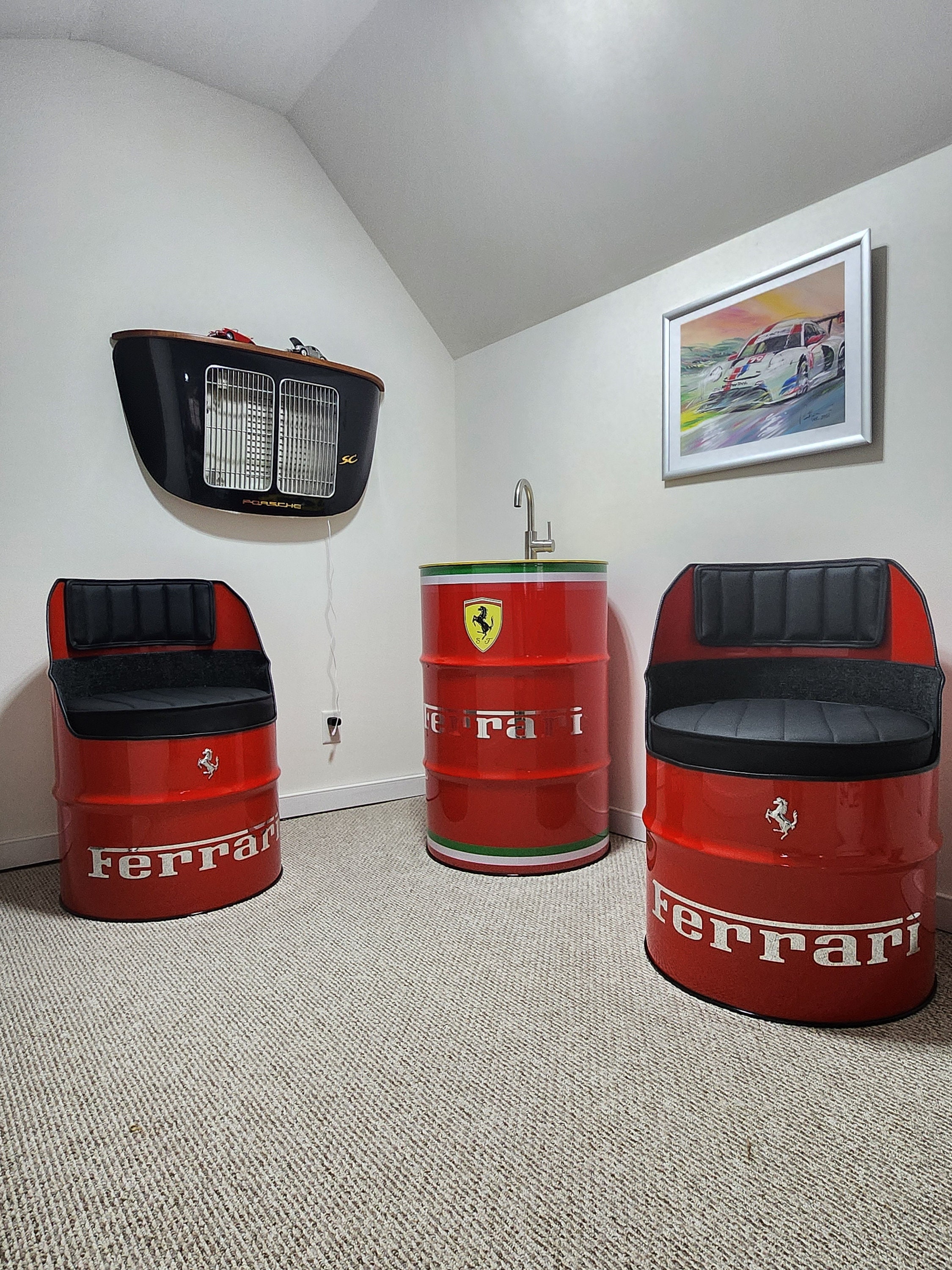 Ferrari Inspired Set of Two Chairs & Sink - Etsy