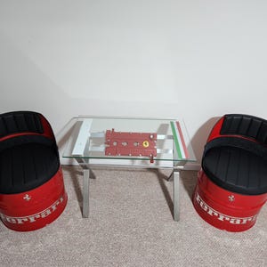 Set of Two Ferrari Inspired Chairs and Table - Handcrafted Unique ...