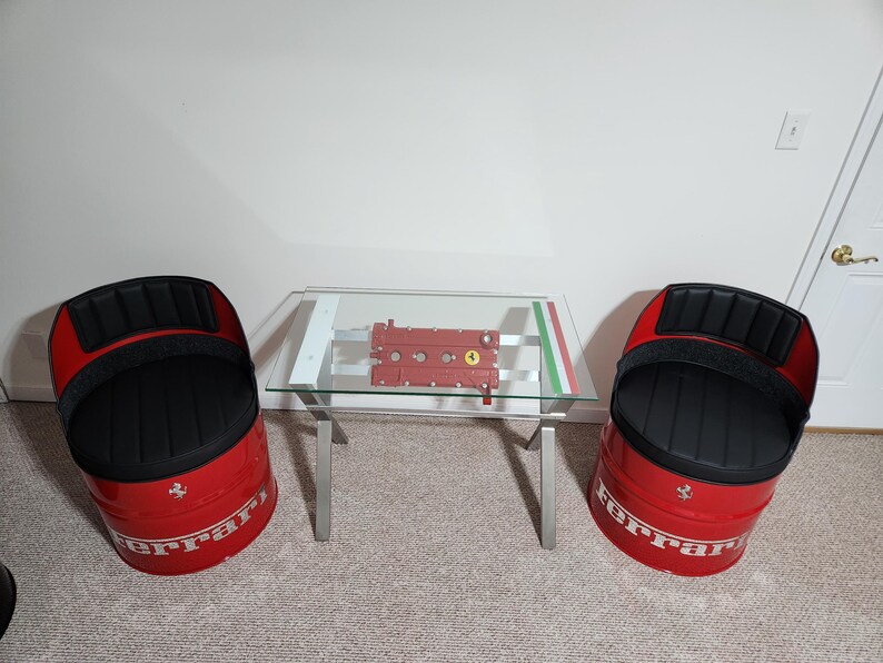 Set of Two Ferrari Inspired Chairs and Table - Handcrafted Unique ...