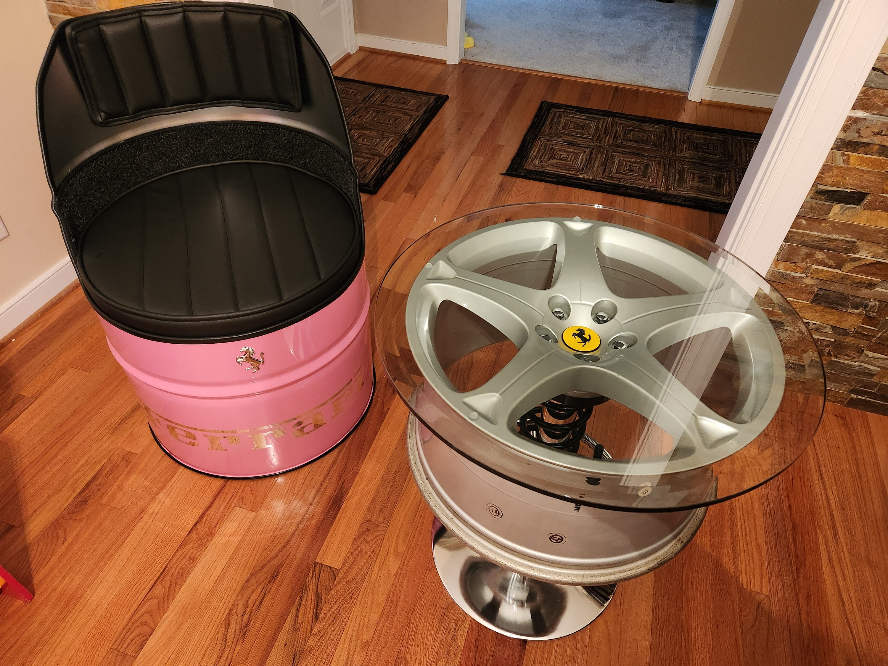 Ferrari Wheel Coffee Table With 24 Round Glass Top - Etsy