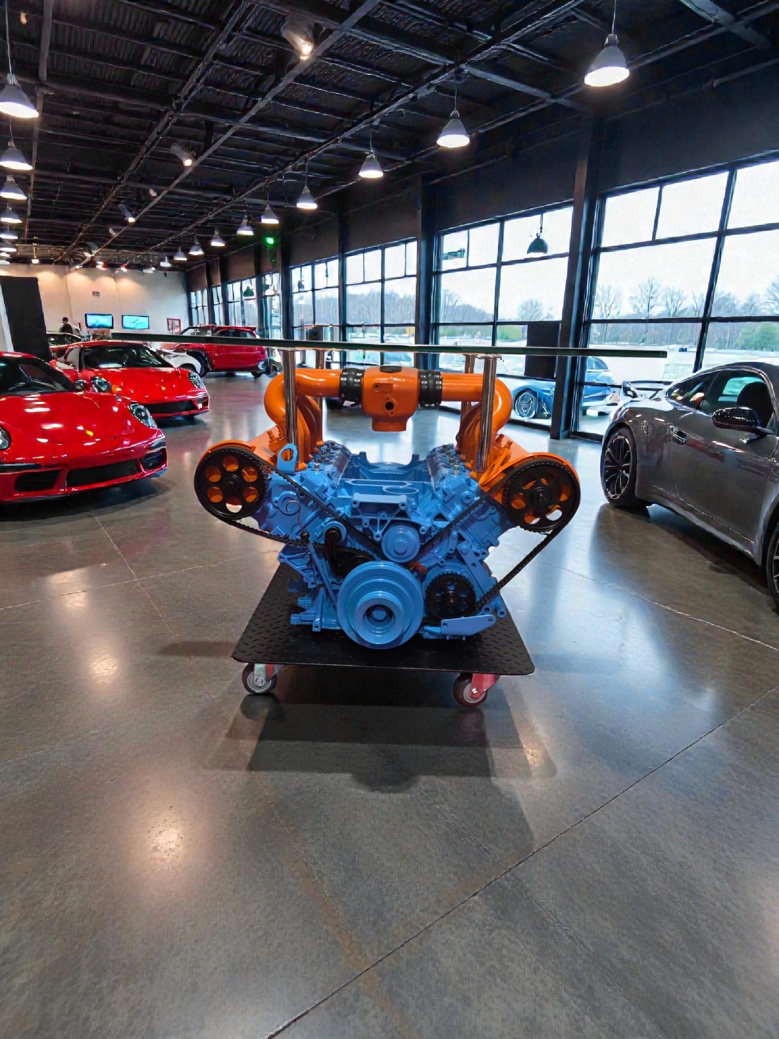 V8 Engine Table-gulf Inspired Colors - Etsy