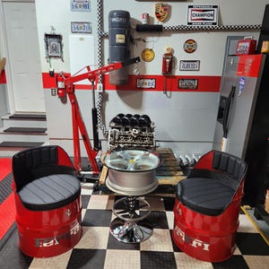 Ferrari Inspired Set of Two Chairs & California Wheel Coffee/bar Table ...