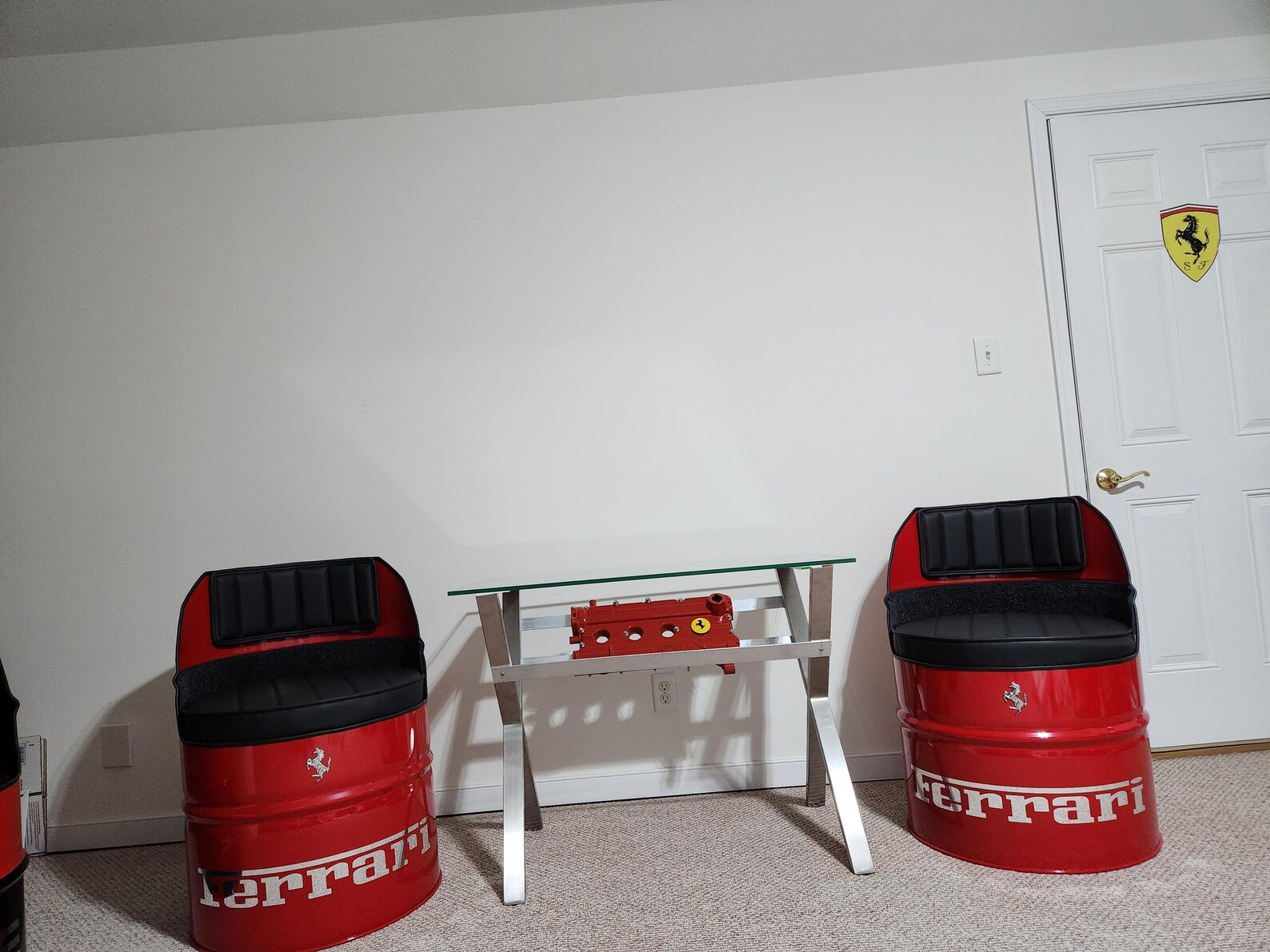 Set of Two Ferrari Inspired Chairs and Table - Handcrafted Unique ...