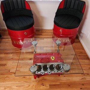 Ferrari 308 Mondial V8 Engine Block Coffee Table Set & Two Ferrari Inspired Seats - Etsy