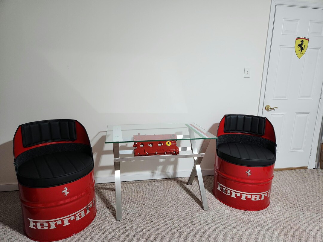 Set of Two Ferrari Inspired Chairs and Table - Handcrafted Unique ...