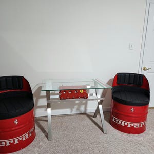 Set of Two Ferrari Inspired Chairs and Table - Handcrafted Unique ...