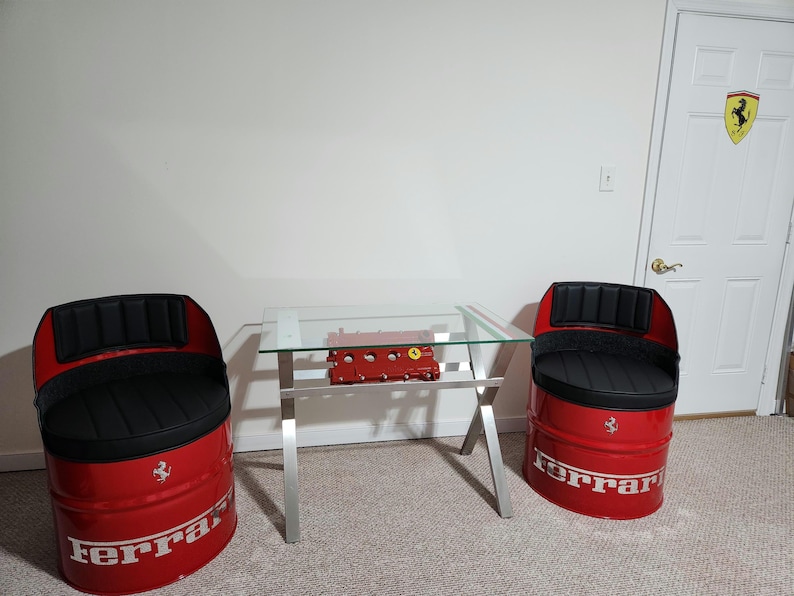 Set of Two Ferrari Inspired Chairs and Table - Handcrafted Unique ...