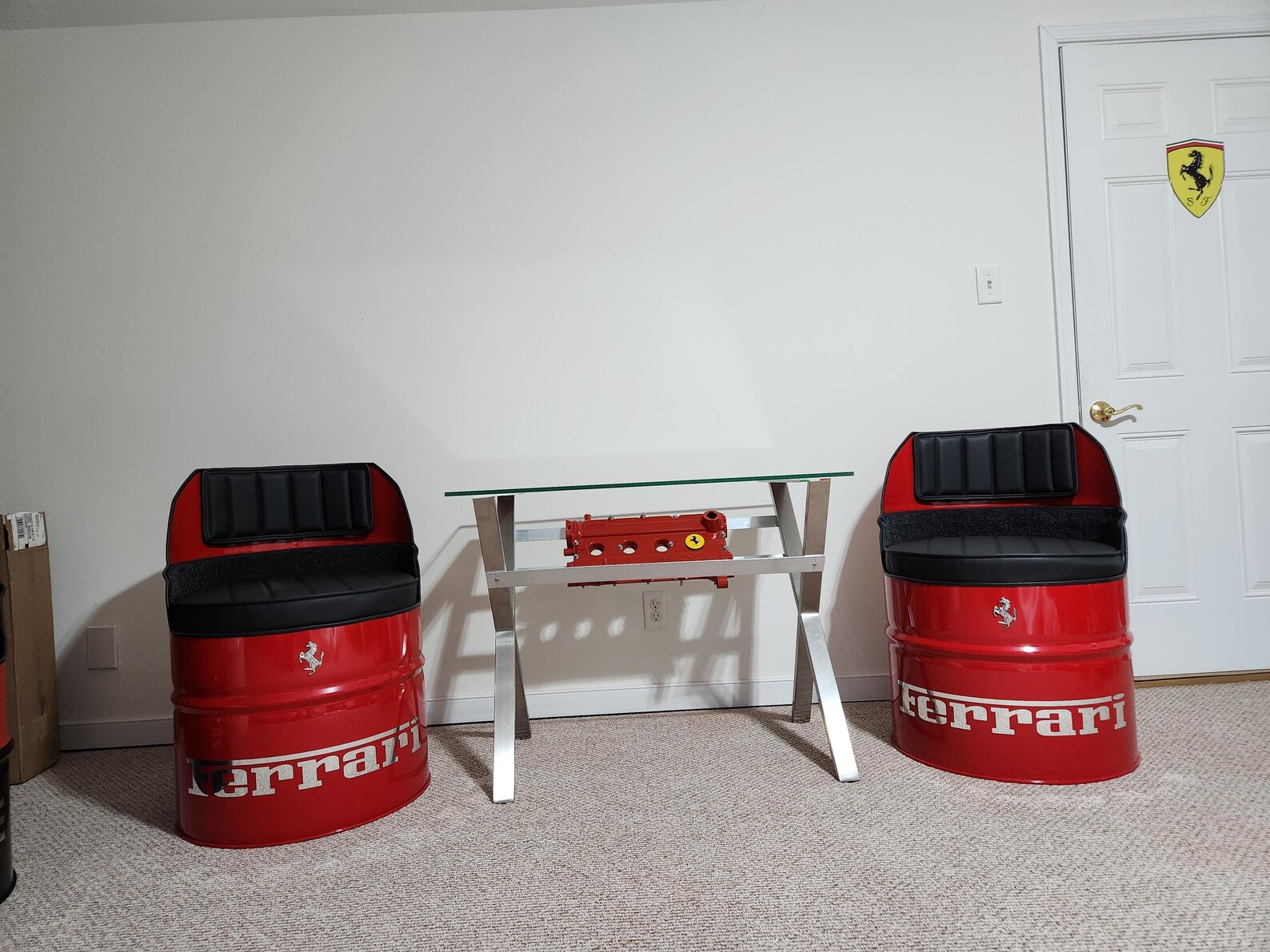 Set of Two Ferrari Inspired Chairs and Table - Handcrafted Unique ...