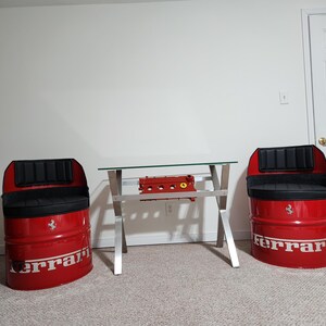 Set of Two Ferrari Inspired Chairs and Table - Handcrafted Unique ...