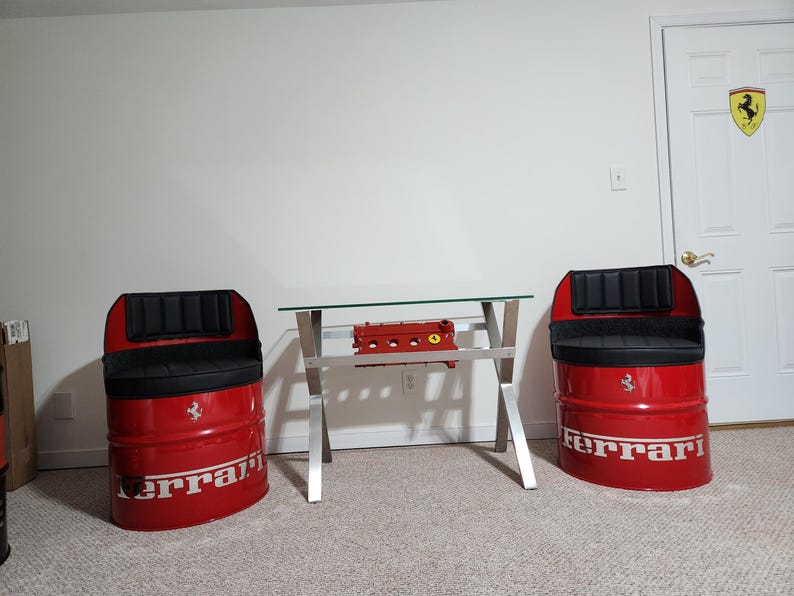 Set of Two Ferrari Inspired Chairs and Table - Handcrafted Unique ...
