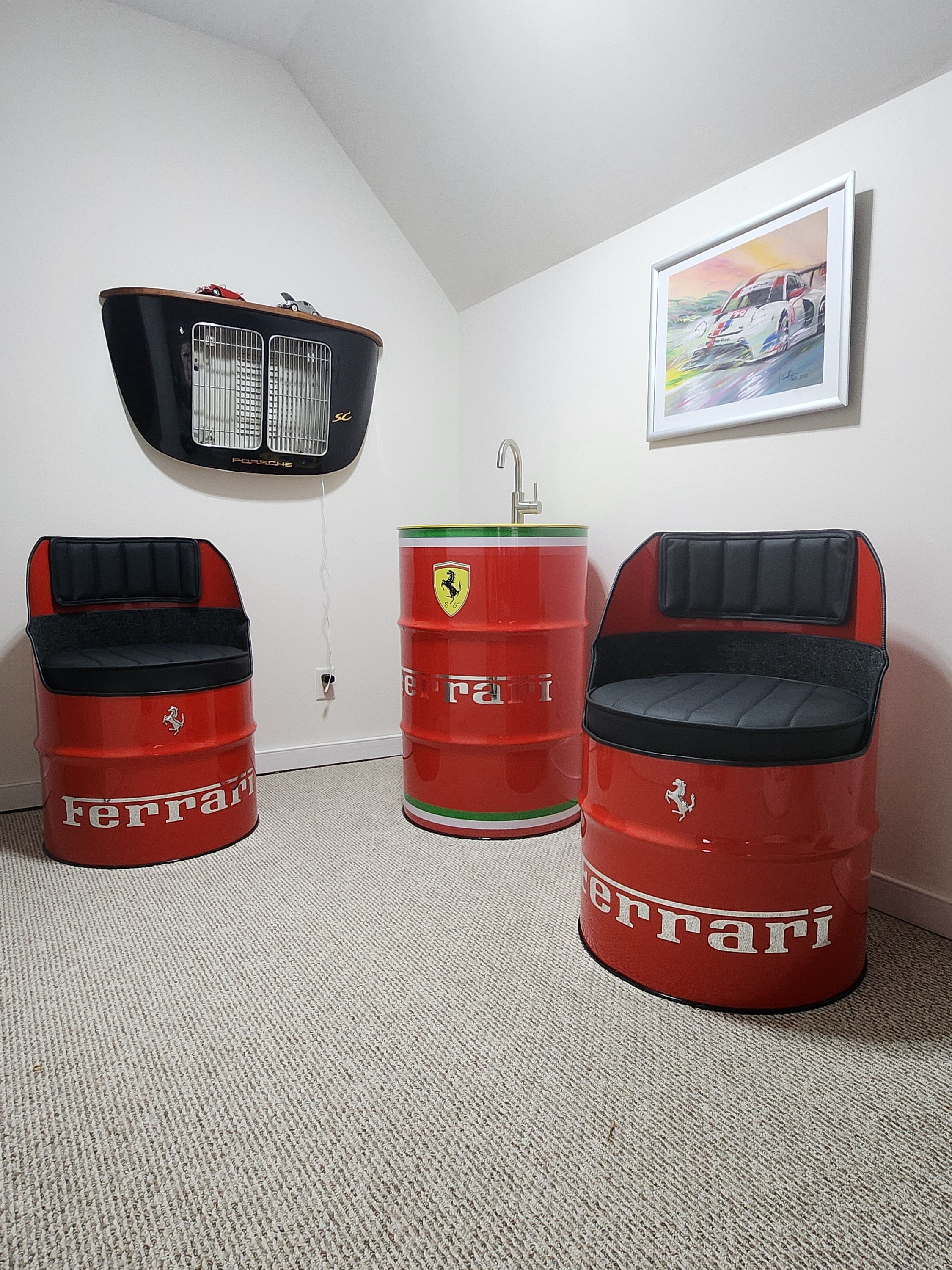 Ferrari Inspired Set of Two Chairs & Sink - Etsy